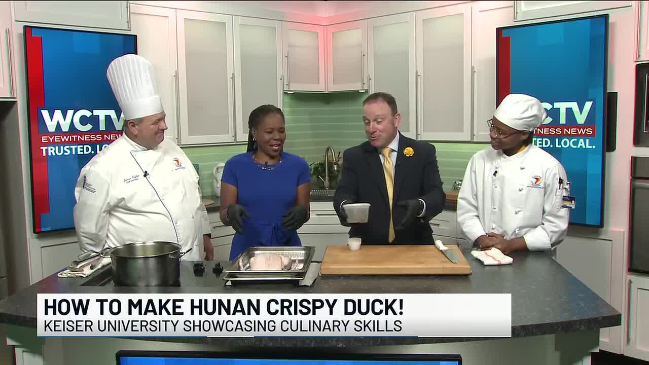 In the kitchen: Keiser University chef James Taylor, student-chef Amya ...
