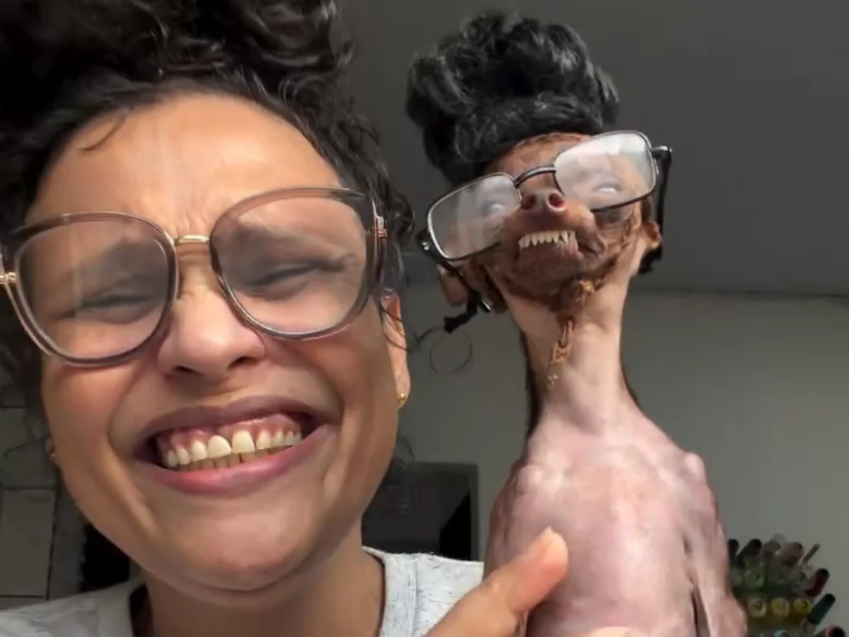 Pinscher ganha look e visual igual ao da dona e viraliza nas redes sociais