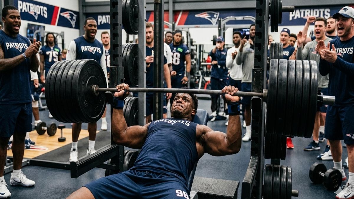 NFL buzz: Patriots rookie Kenneth Harris goes viral with bench press ...