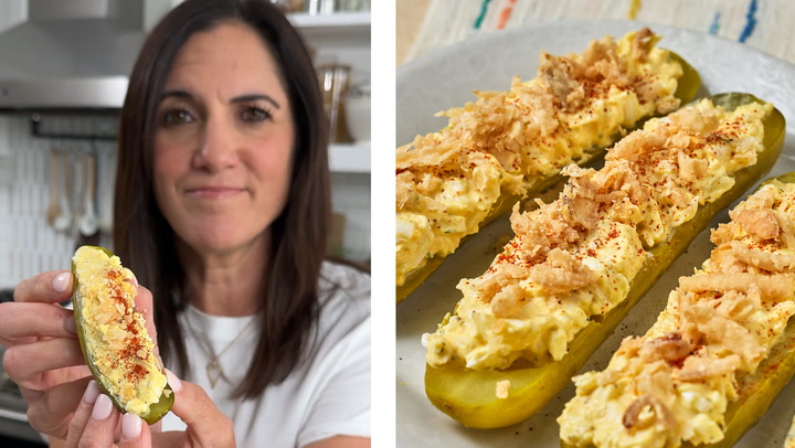 Deviled egg pickle boat recipe