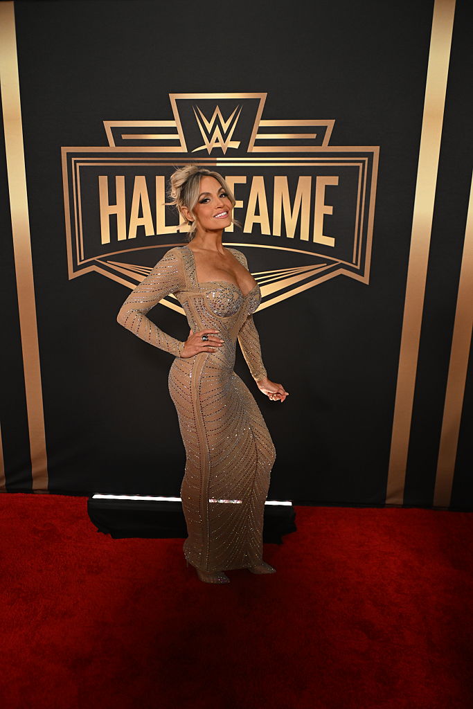 John Cena and other notable WWE wrestlers at the Hall of Fame ceremony