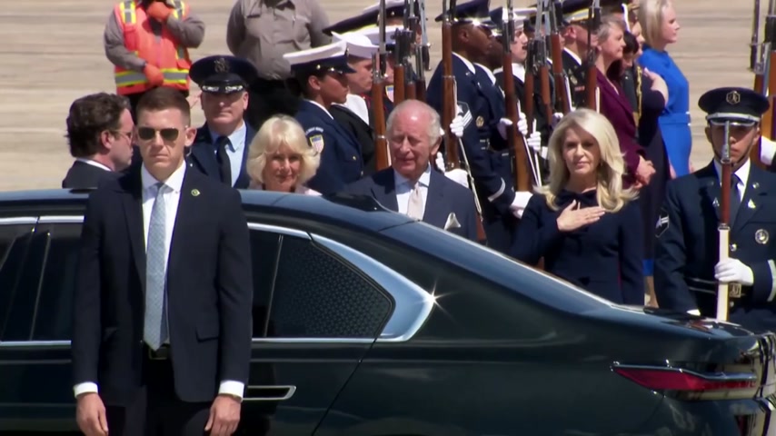 Britain's King Charles, Queen Camilla arrive in the US