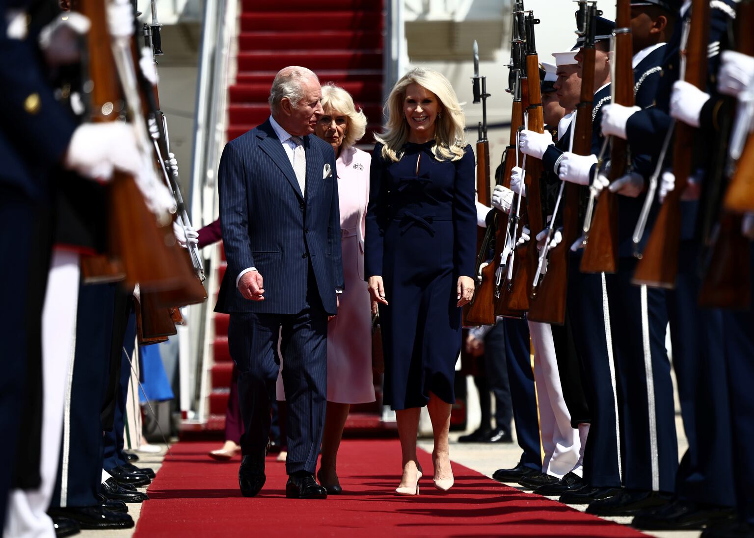 Camilla wears symbol of unity as King and Queen arrive for US state visit