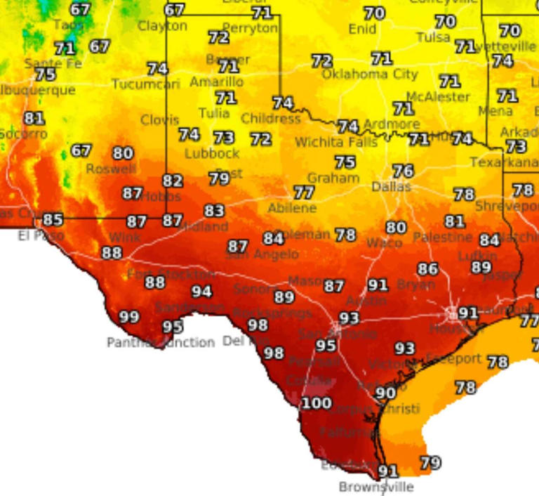 100-degree heat, high heat index and rain in Laredo forecast
