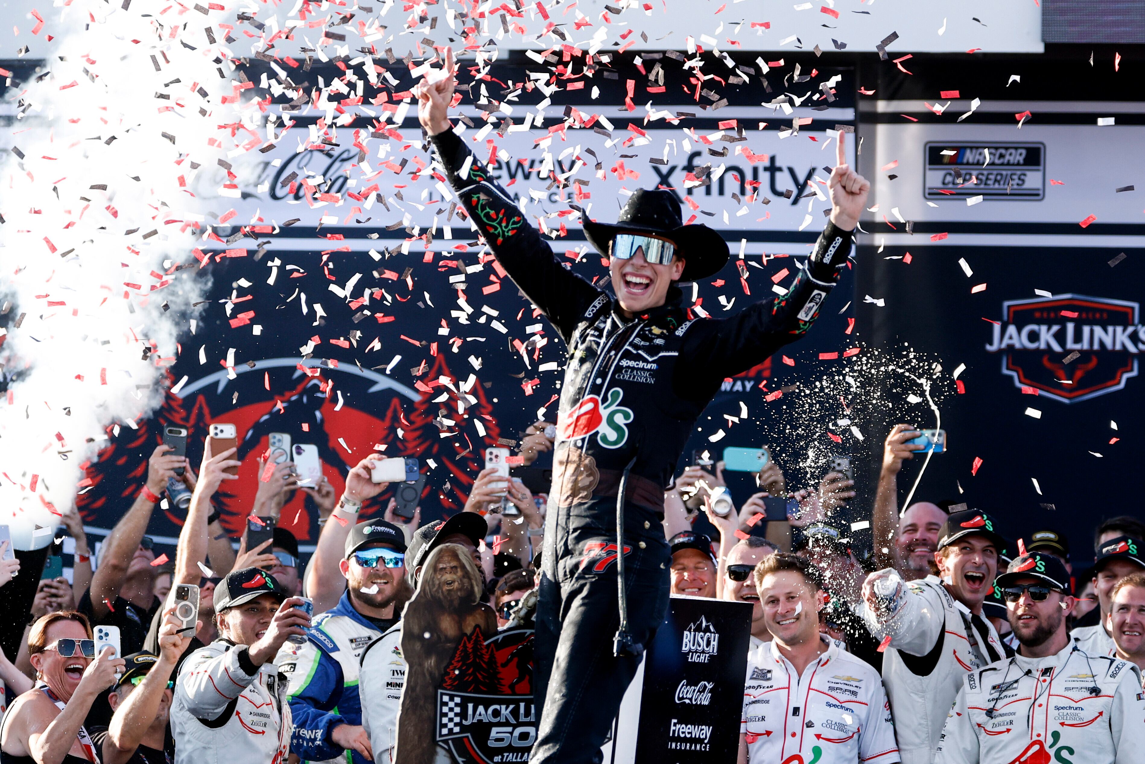 NASCAR driver goes viral after thrilling first race win