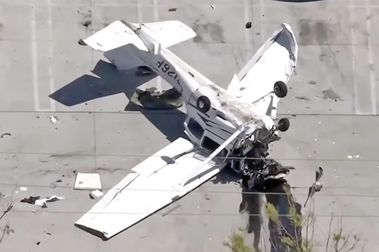 Plane went down in parking lot and air traffic control, asked if they ...