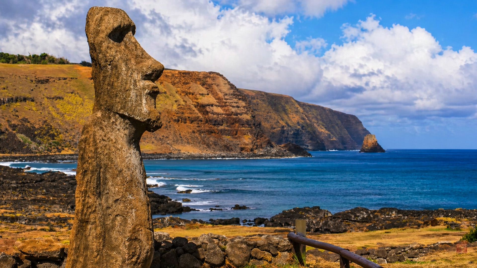 Who built this giant stone statue?