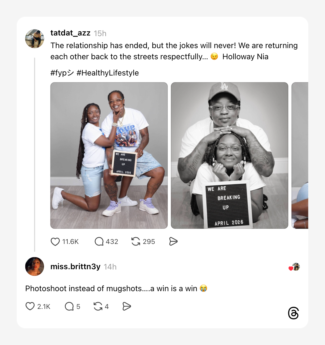 A queer couple’s “We are breaking up” photoshoot goes viral