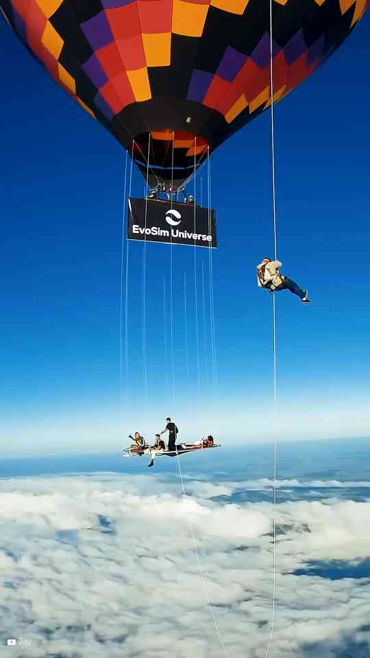 Imagine a trampoline suspended high above the ground!
