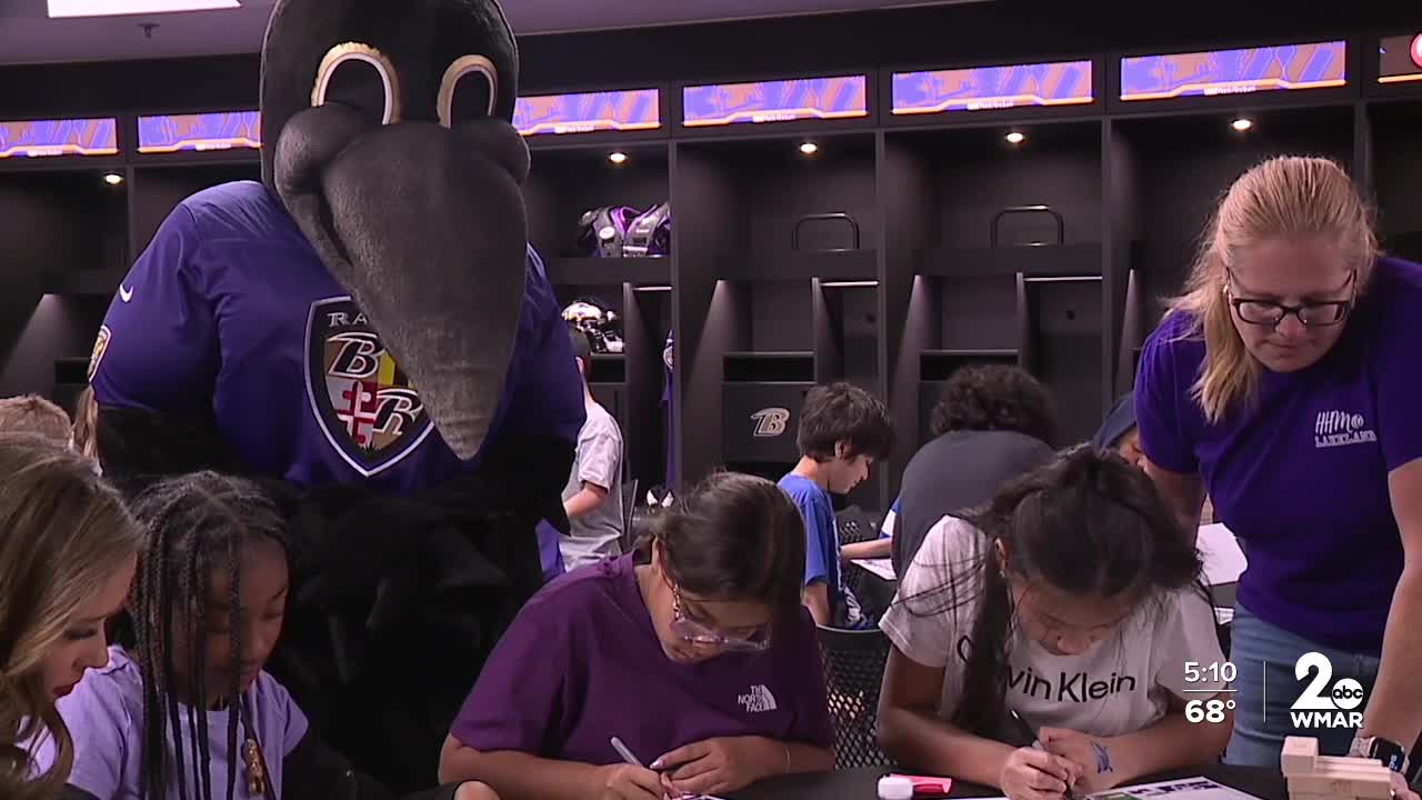 Baltimore students learn financial skills inside Ravens locker room