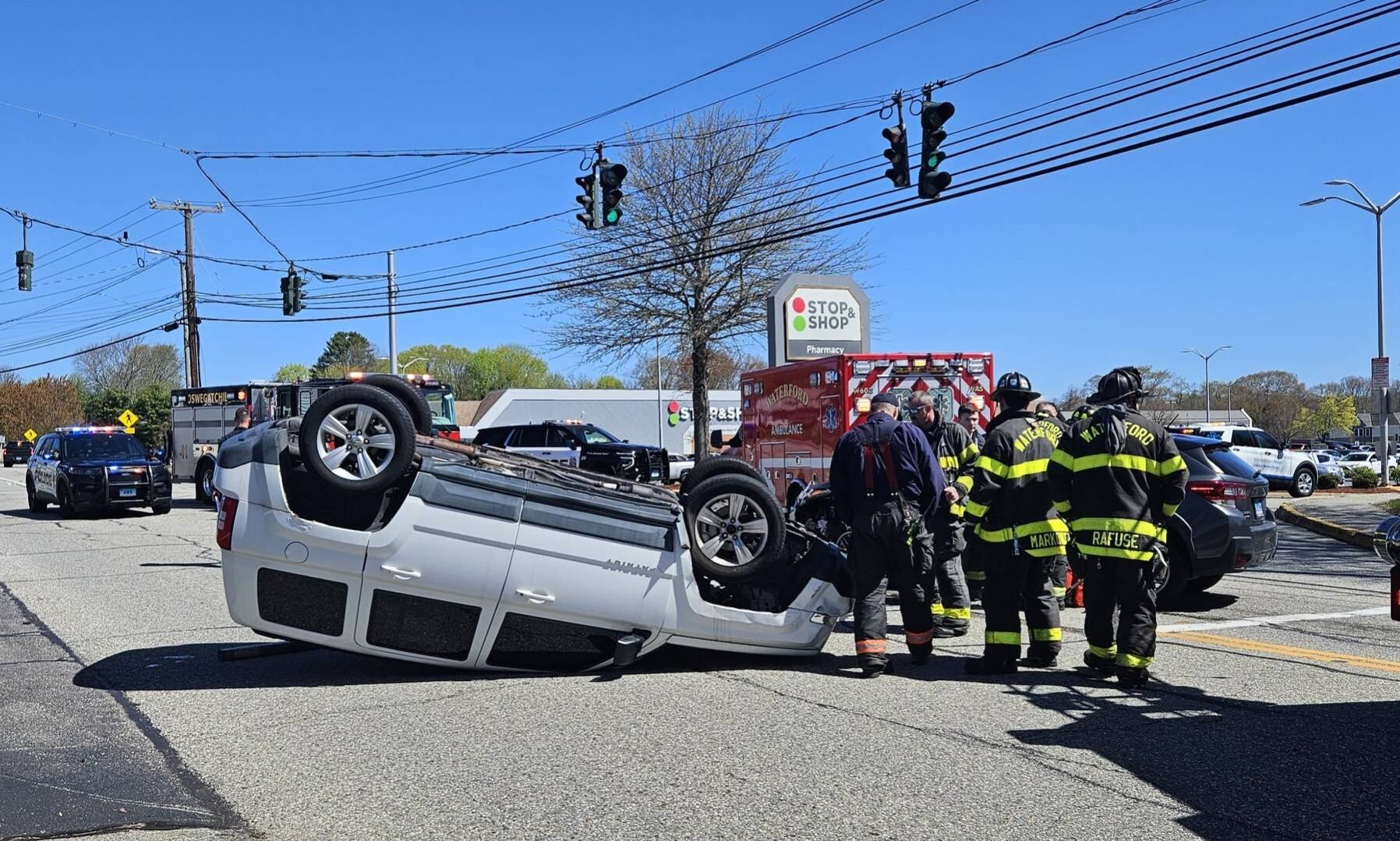 Waterford firefighters rescue driver trapped in rollover crash