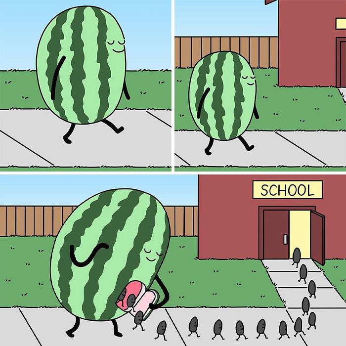 50 food-themed ‘Buni Comics’ that are cute, clever, and slightly dark