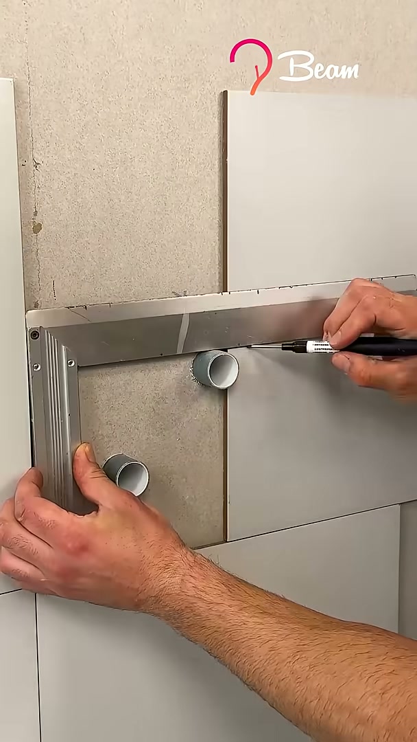 Easy tile cutting hack #diy #tile #cutting #trick