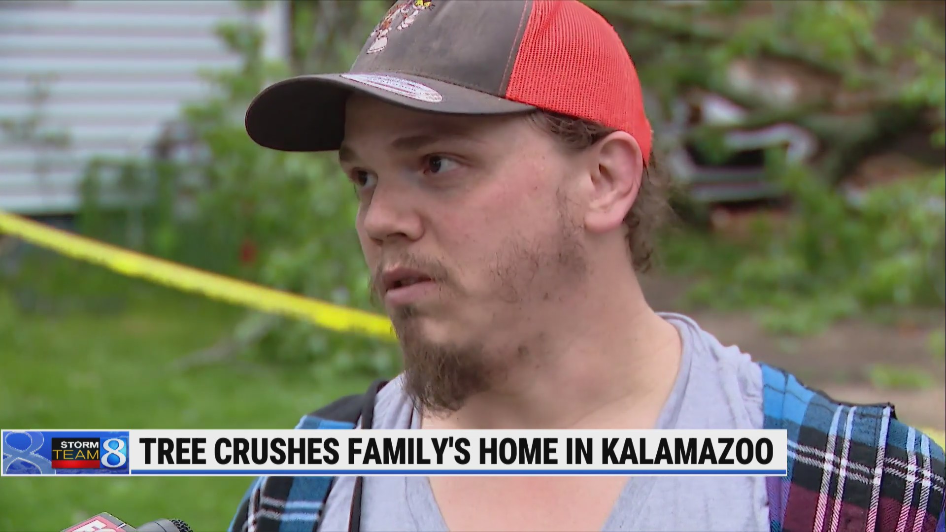 Tree crushes family's home in Kalamazoo