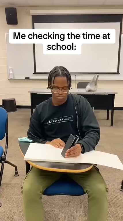Me checking the time at home vs at school 🤨⏰🔥 Why does school time move ...