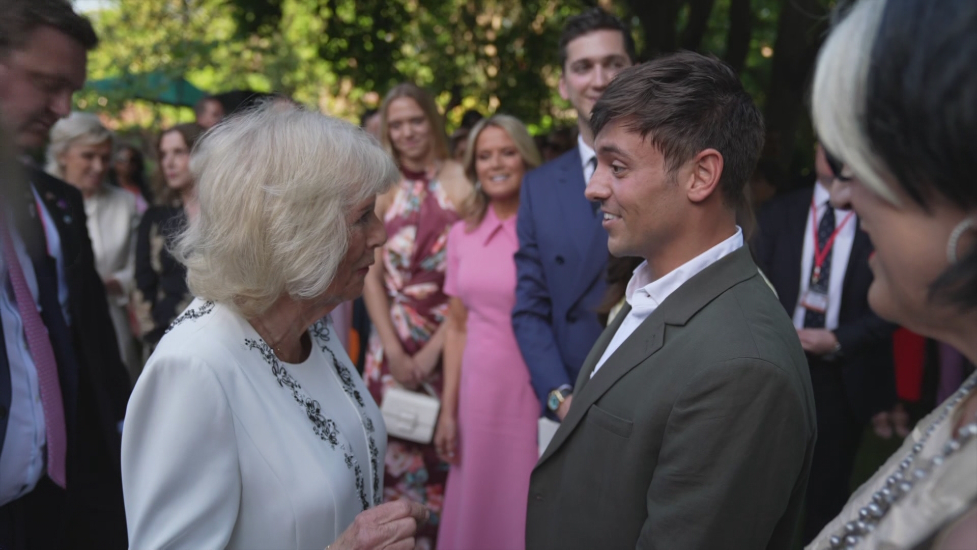 Queen chats with former Olympian Tom Daley