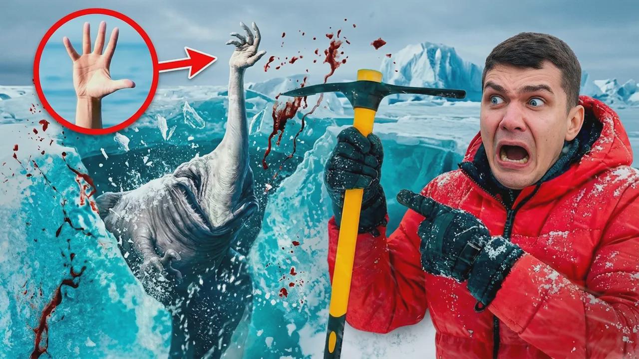 We found hand sea monster under the ice… it attacked us!