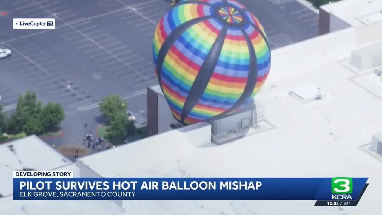 Hot air balloon pilot survives after crash into Sky River Casino