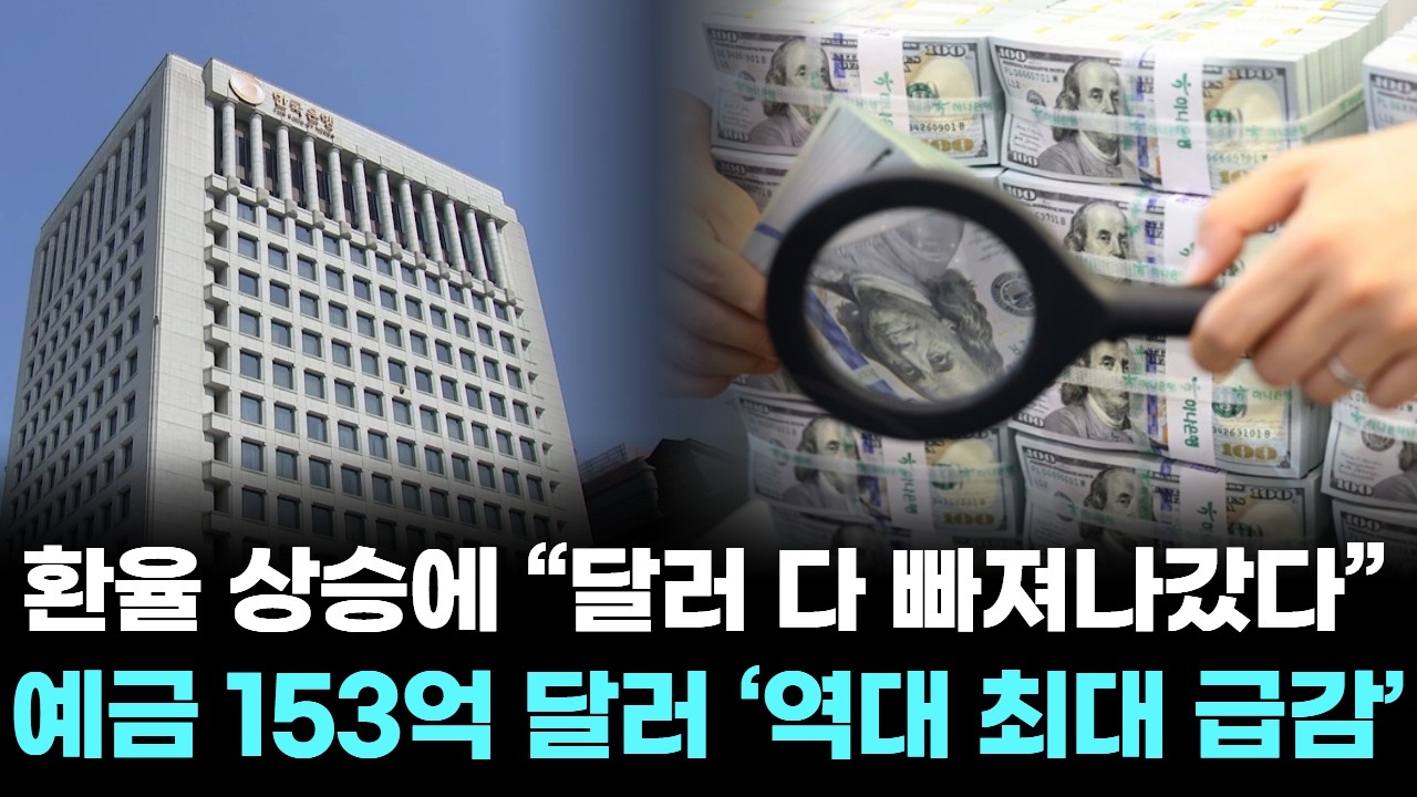 환율 상승에 "달러 다 빠져나갔다"...예금 153억 달러 '역대 최대 급감'