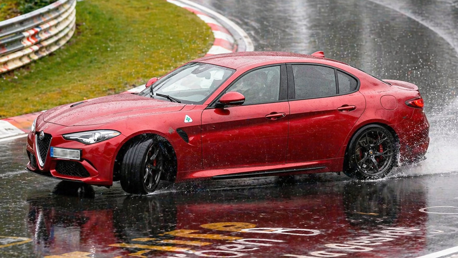 Extreme wet conditions turn this corner into a dangerous slide zone