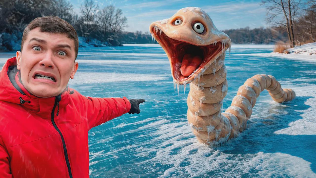 We found hungry worm in real life in the forest! Giant worm!