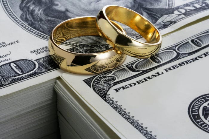 How are retirement accounts typically split in a divorce?