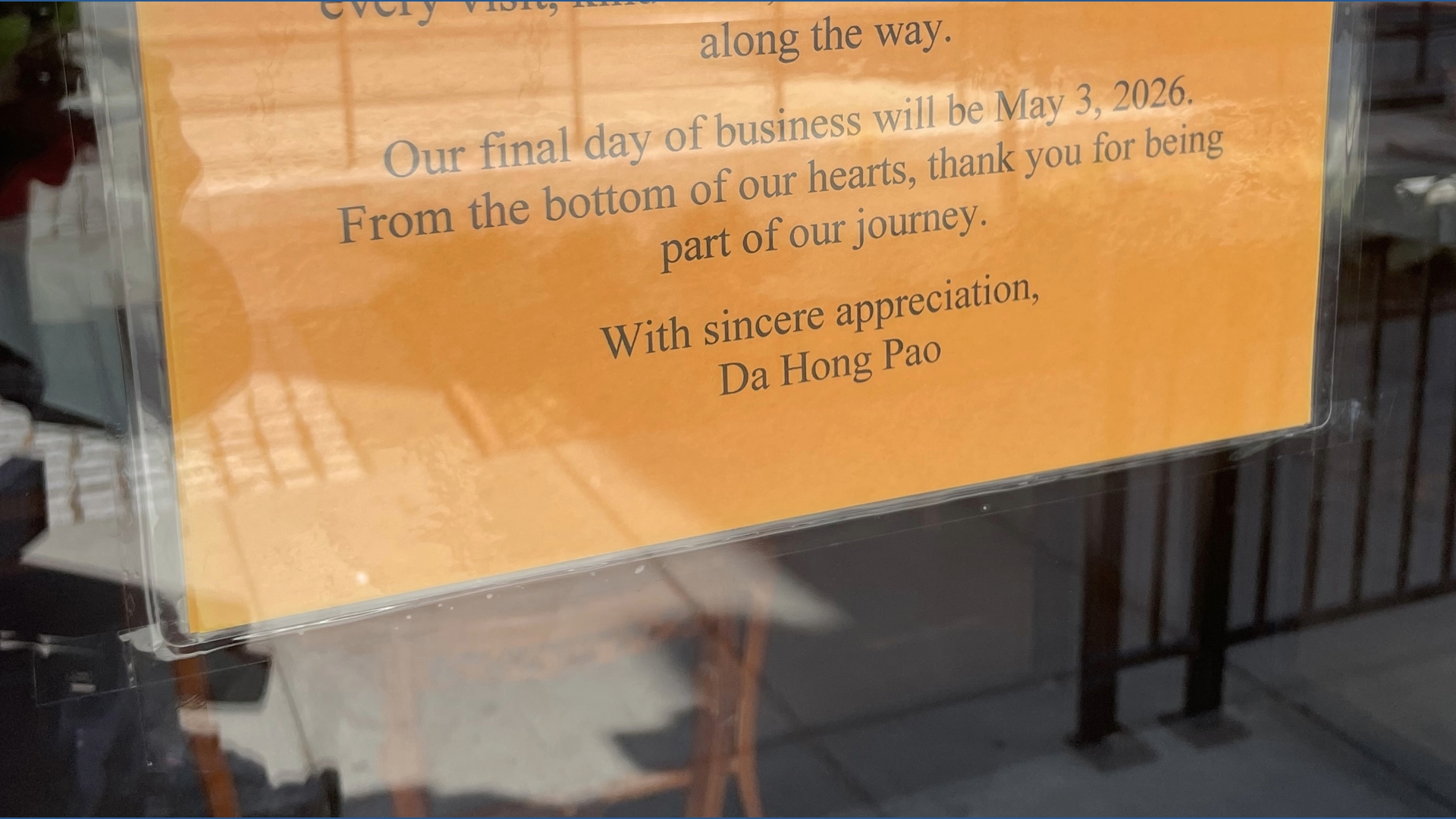 DC dim sum restaurant closing
