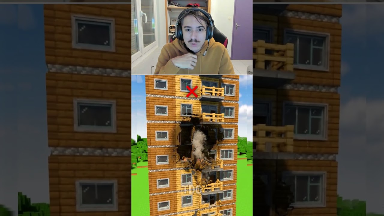 Quelle TNT détruit l'immeuble ? #minecraft #shorts