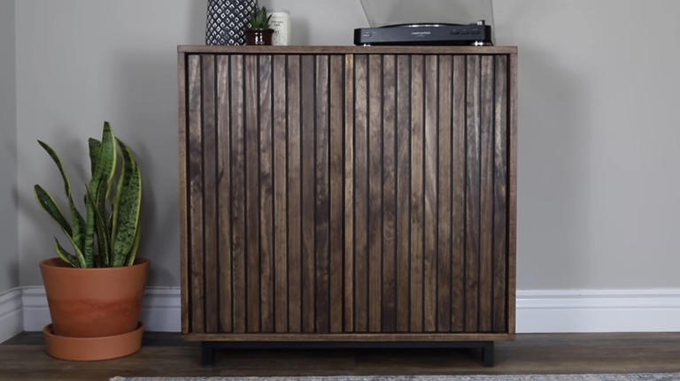 Give your home the mid-century modern look with a DIY slat wood storage ...