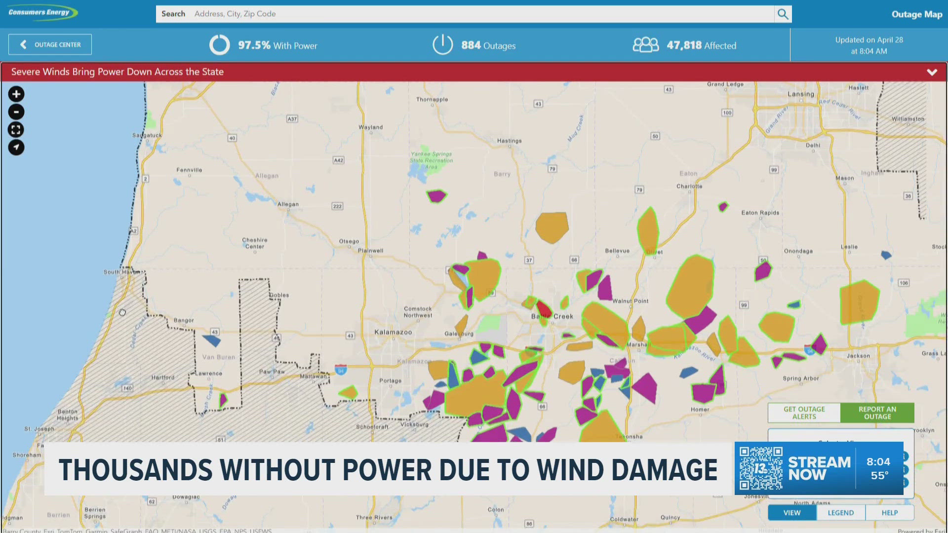 Consumers Energy gives updates on widespread power outages following ...