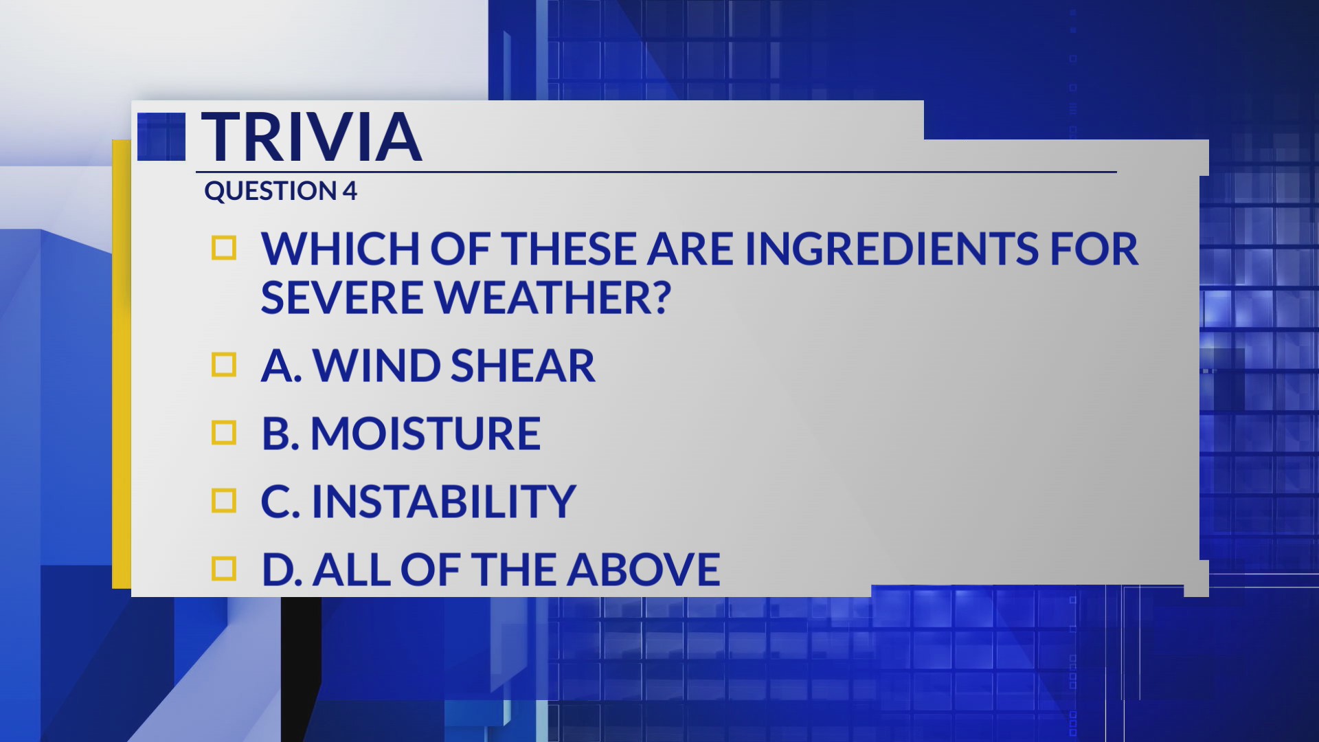 Tuesday trivia - forecast themed