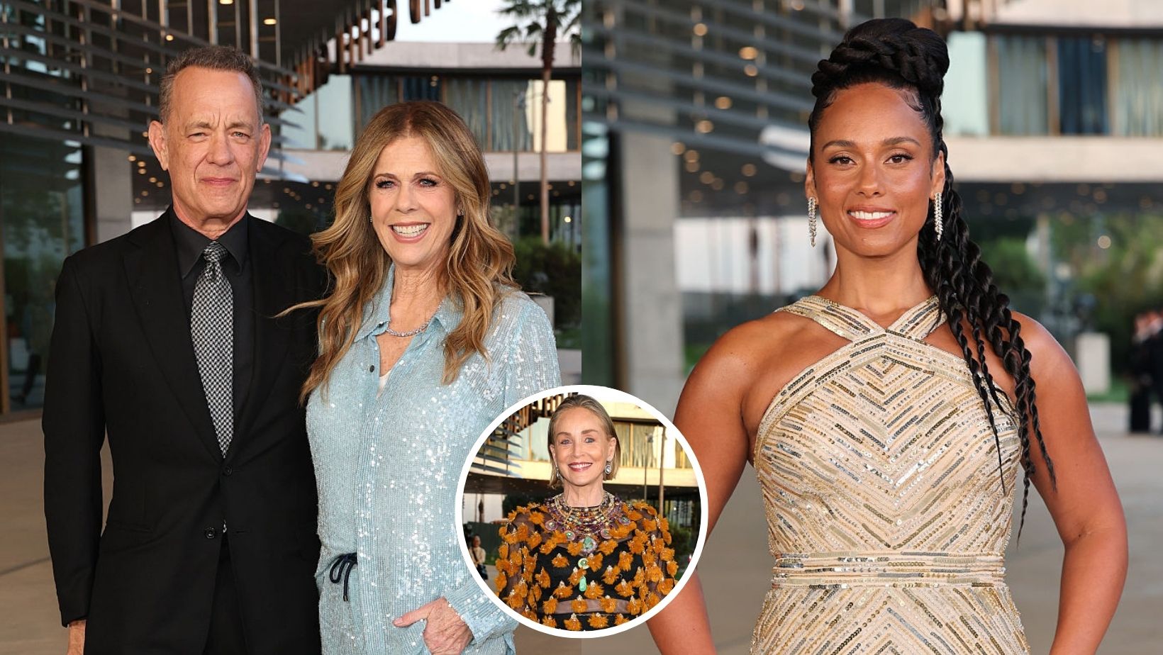 Tom Hanks, Alicia Keys, and Sharon Stone at the David Geffen Galleries