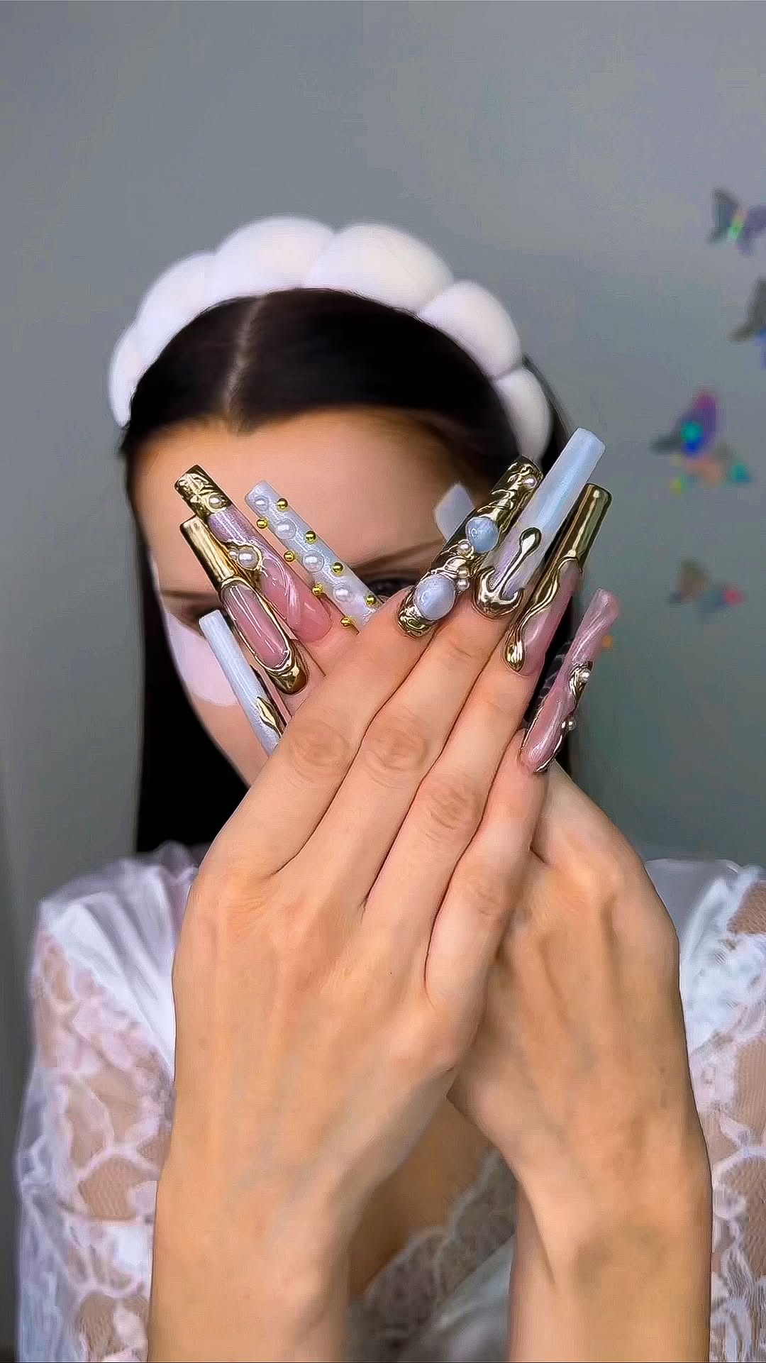 Watch my nails go from basic to extra long glam