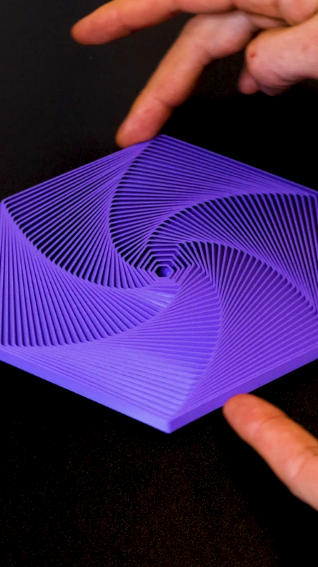 Hexagon superfidget 3D print with Bambu Lab PLA purple