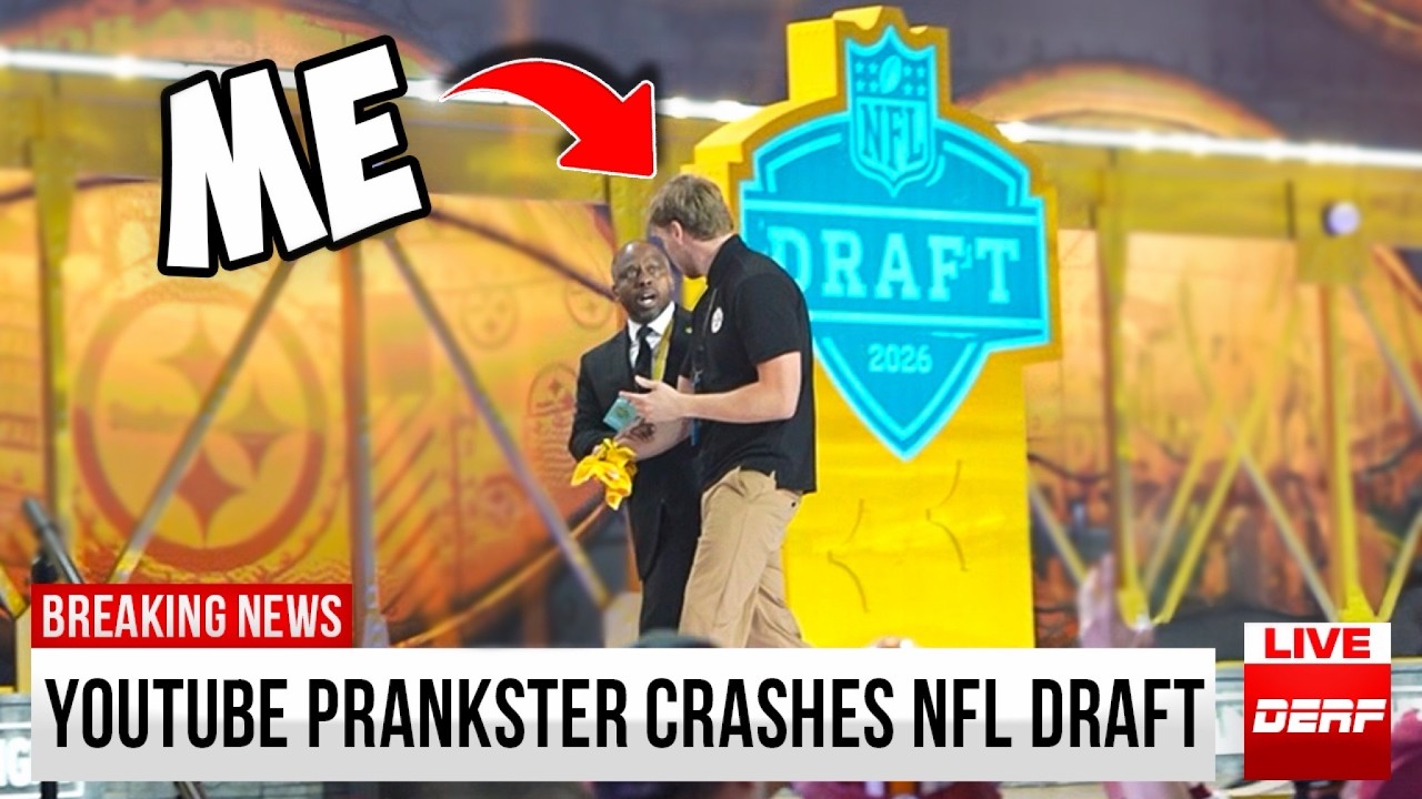 Moment YouTuber is dragged off stage after crashing the NFL draft as he ...