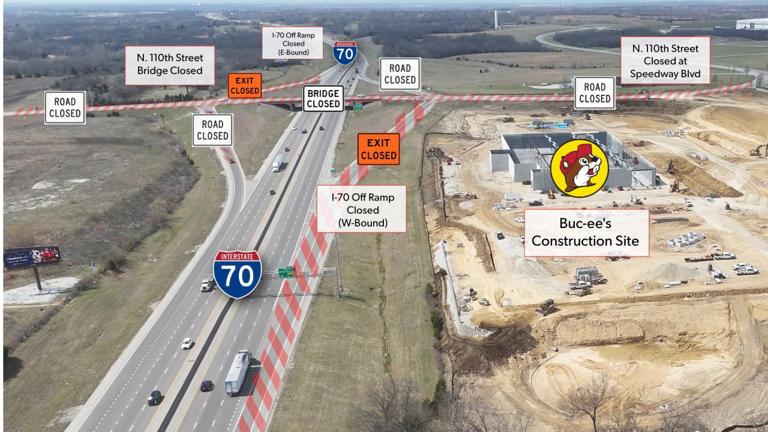 I-70 exit and entrance ramps to close for Buc-ee’s construction