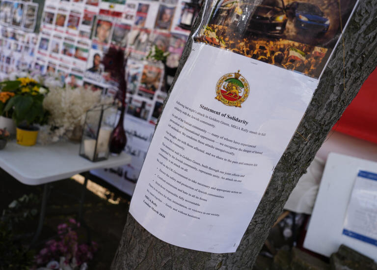 Memorial wall in Golders Green targeted in suspected arson attack