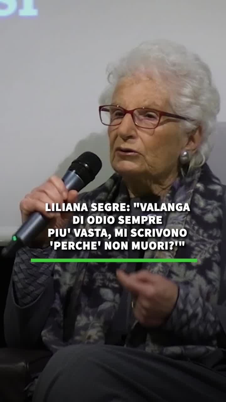 Liliana Segre: valanga di odio sempre piu' vasta, mi scrivono 'Perche ...