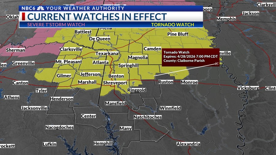 Tornado watch in effect until 7 p.m. – giant hail is possible