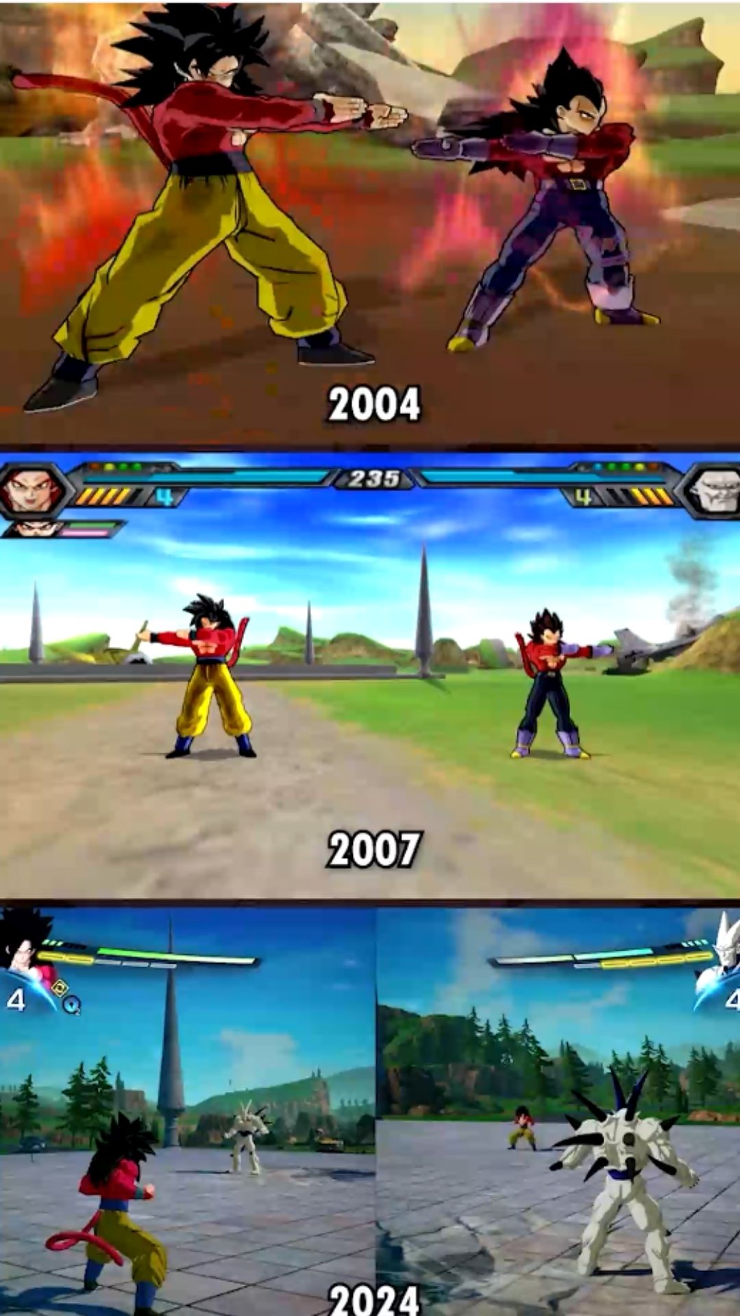 Evolution of Dragon Ball Z games (then vs now)