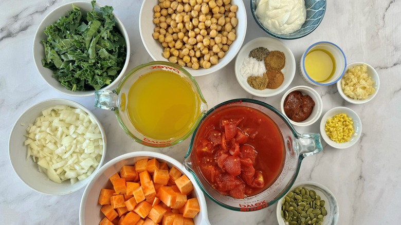 Harissa sweet potato and chickpea stew recipe