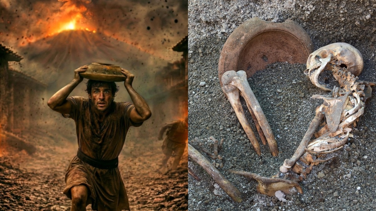 AI recreates Pompeii man running from volcano, gives his bones flesh ...
