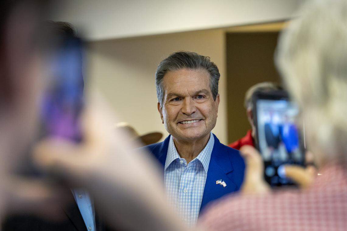 Rick Jackson visits Columbus, speaks on campaign ads, taxes and data center