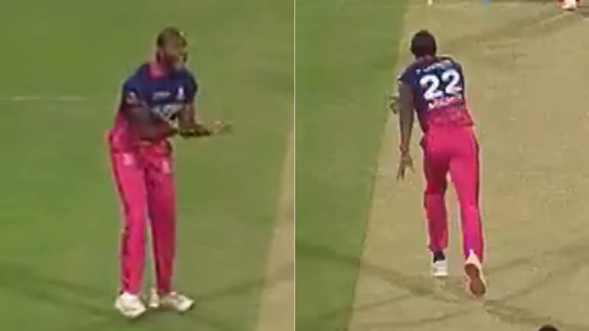 Jofra Archer visibly frustrated with Riyan Parag for removing slip ...