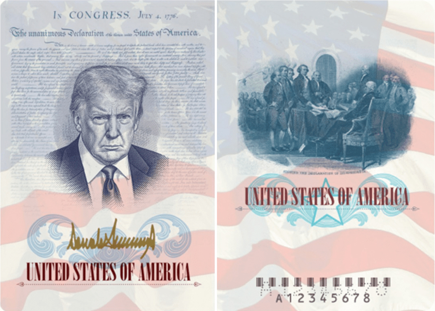 Mỹ sẽ phát hành hộ chiếu in hình ông Trump
