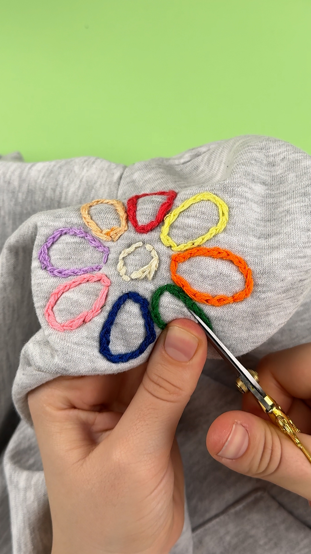 Simple stitch flower design tutorial 🌼