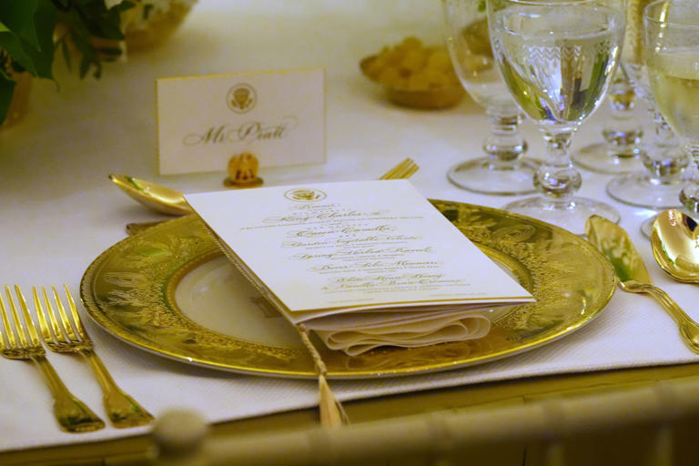 White House beehive treats on dinner menu for Charles and Camilla