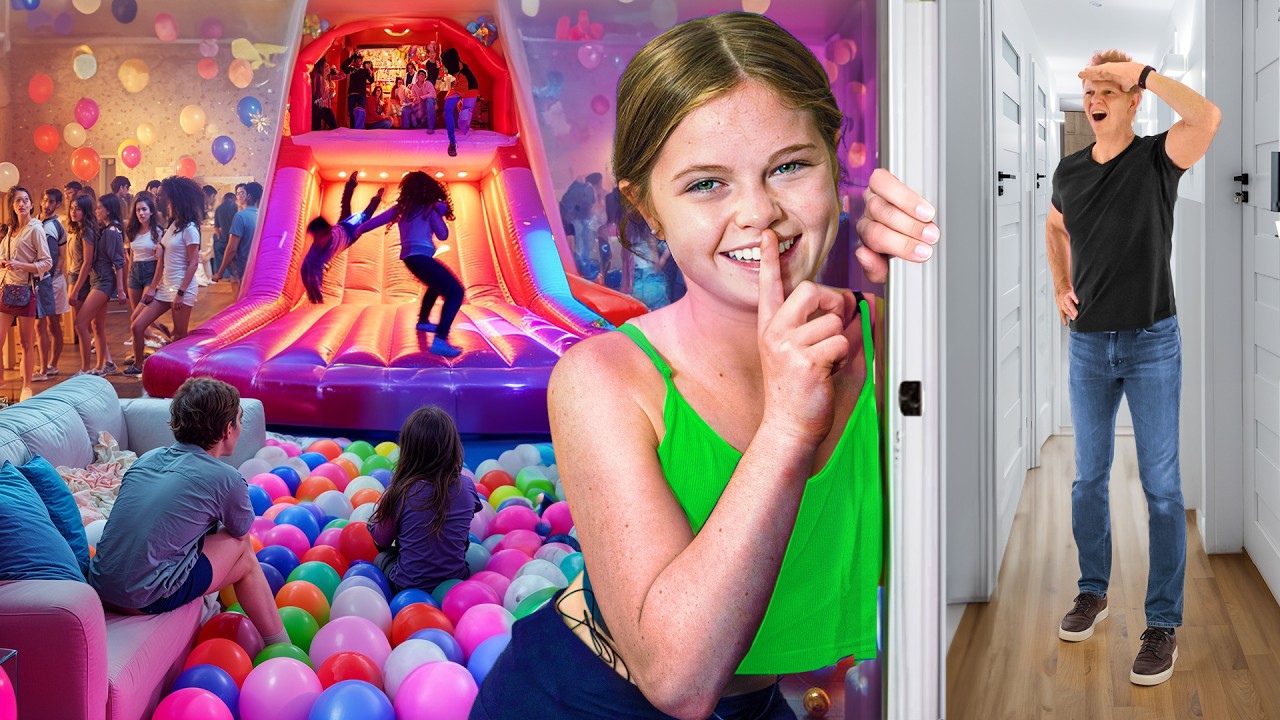 I built a trampoline park at home! 🎉