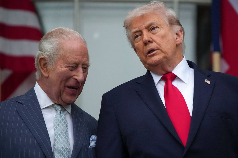 Donald Trump spotted giving three-word order to confused King Charles