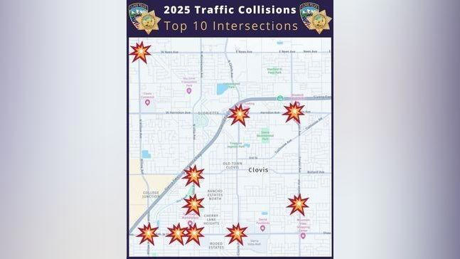 Clovis police list top 10 crash intersections as collisions rise 21%